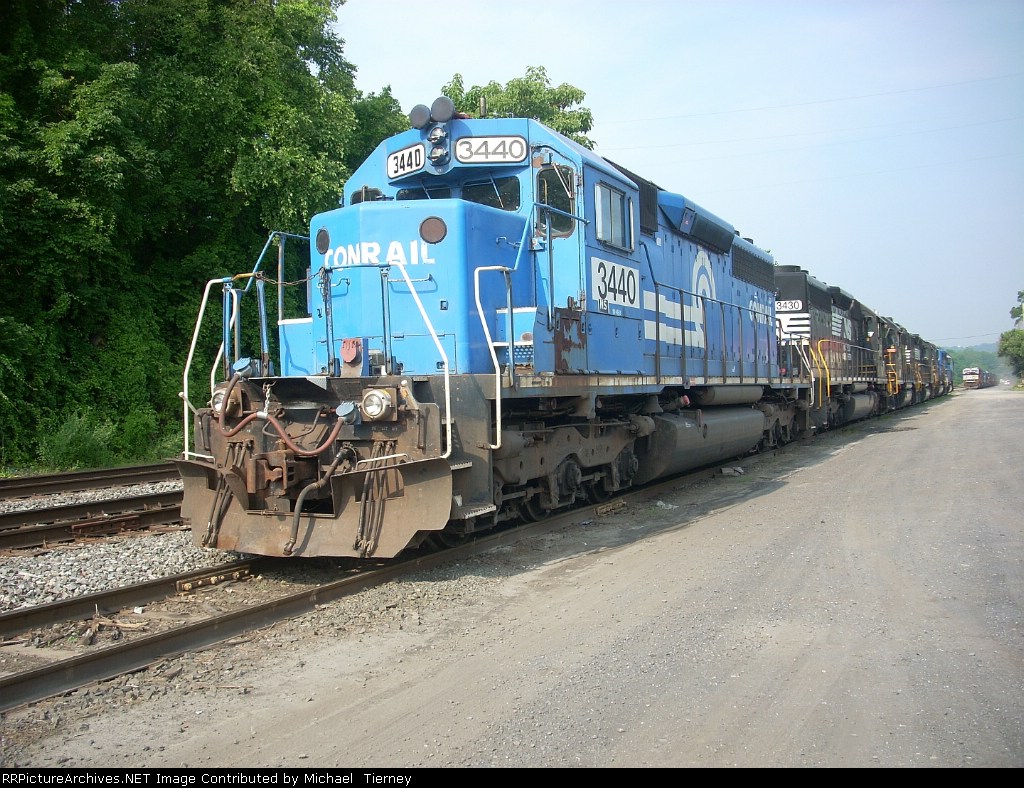 NS SD40-2 3440 & 3430 , GP38-2 5154 & 5172 , SD40-2 3394 & 3422 at the east end of Allentown Yard